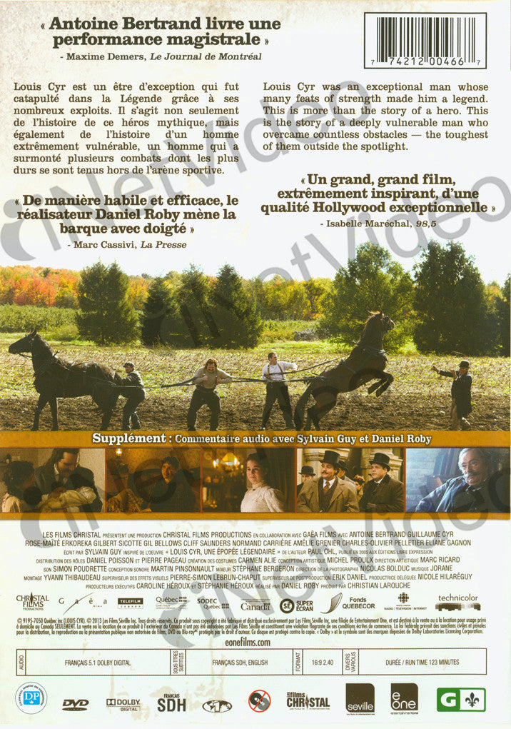 Louis Cyr - (L'homme le plus fort du monde) on DVD Movie