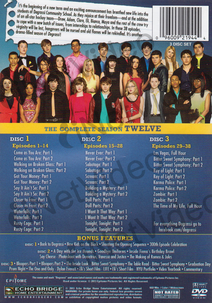 Degrassi: Season 12 on DVD Movie