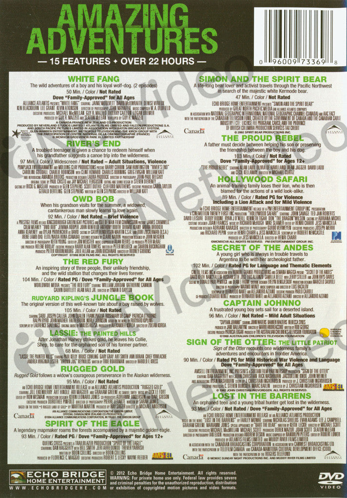 15-Movie Amazing Adventure Pack Vol. 1 on DVD Movie