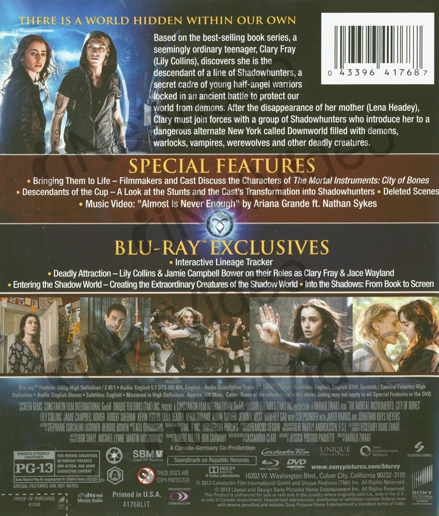 The Mortal Instruments: City of Bones (Blu-ray + DVD) (Blu-ray) on BLU ...