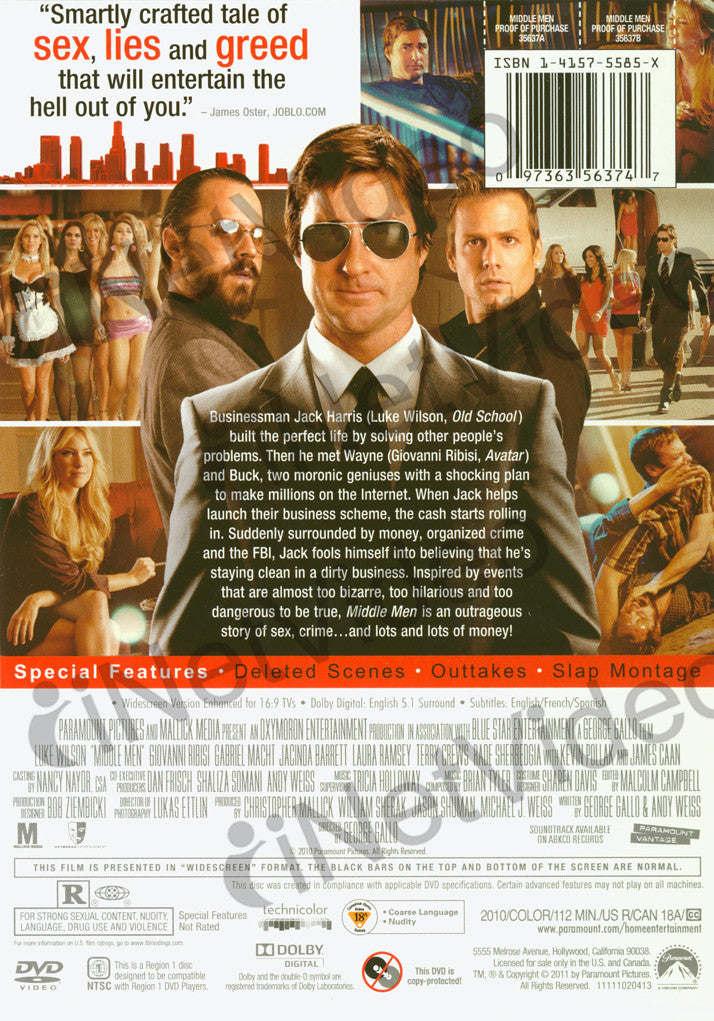 Middle Men on DVD Movie