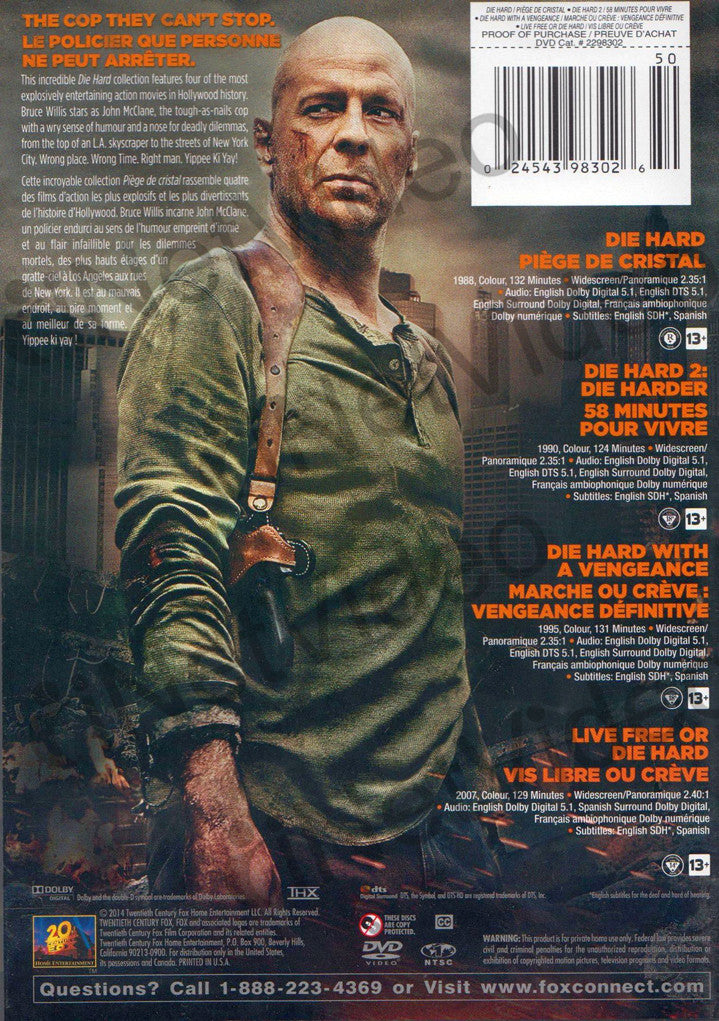 Die Hard (4-Film Collection) (Boxset) (Bilingual) on DVD Movie