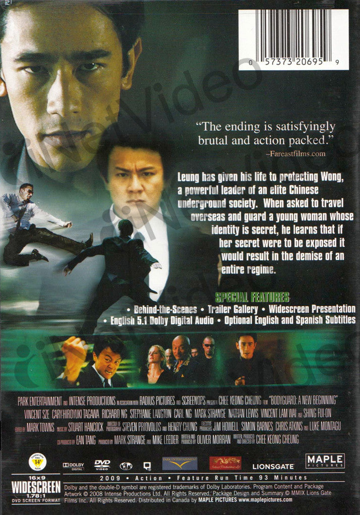 Bodyguard - A New Beginning (MAPLE) on DVD Movie