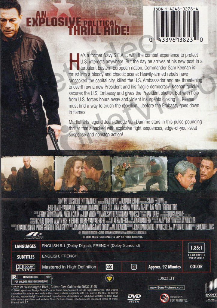 Second in Command on DVD Movie