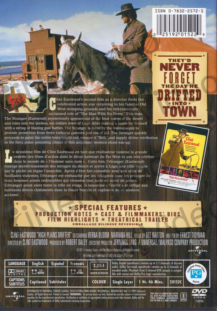 High Plains Drifter (Universal Western Collection) (Bilingual) on DVD Movie