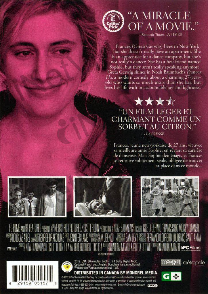 Frances Ha (Bilingual) on DVD Movie