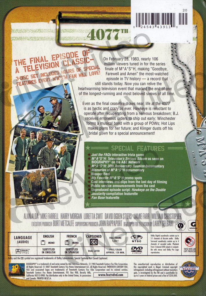 M*A*S*H - Goodbye, Farewell & Amen on DVD Movie