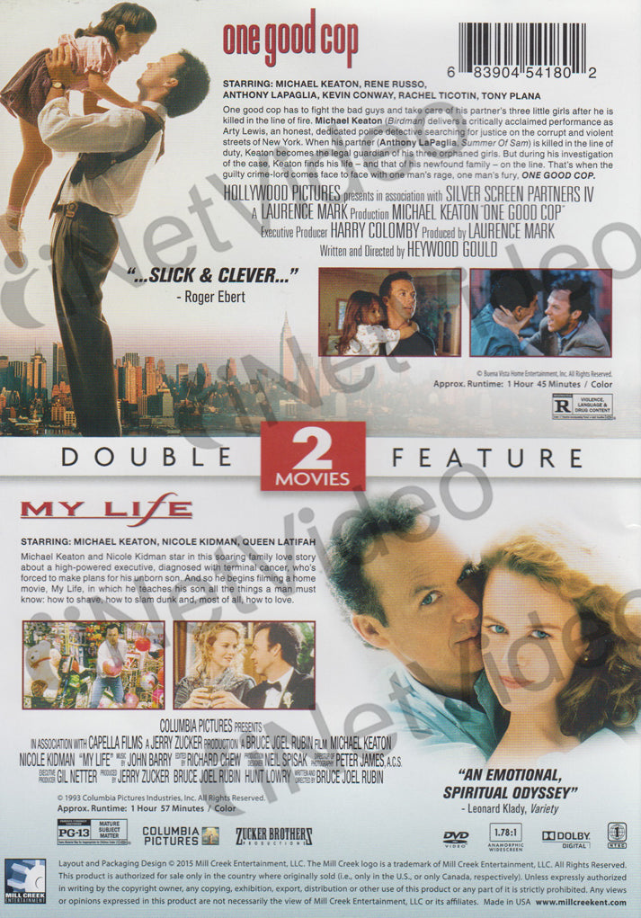 One Good Cop and My Life (Michael Keaton Double Feature) on DVD Movie