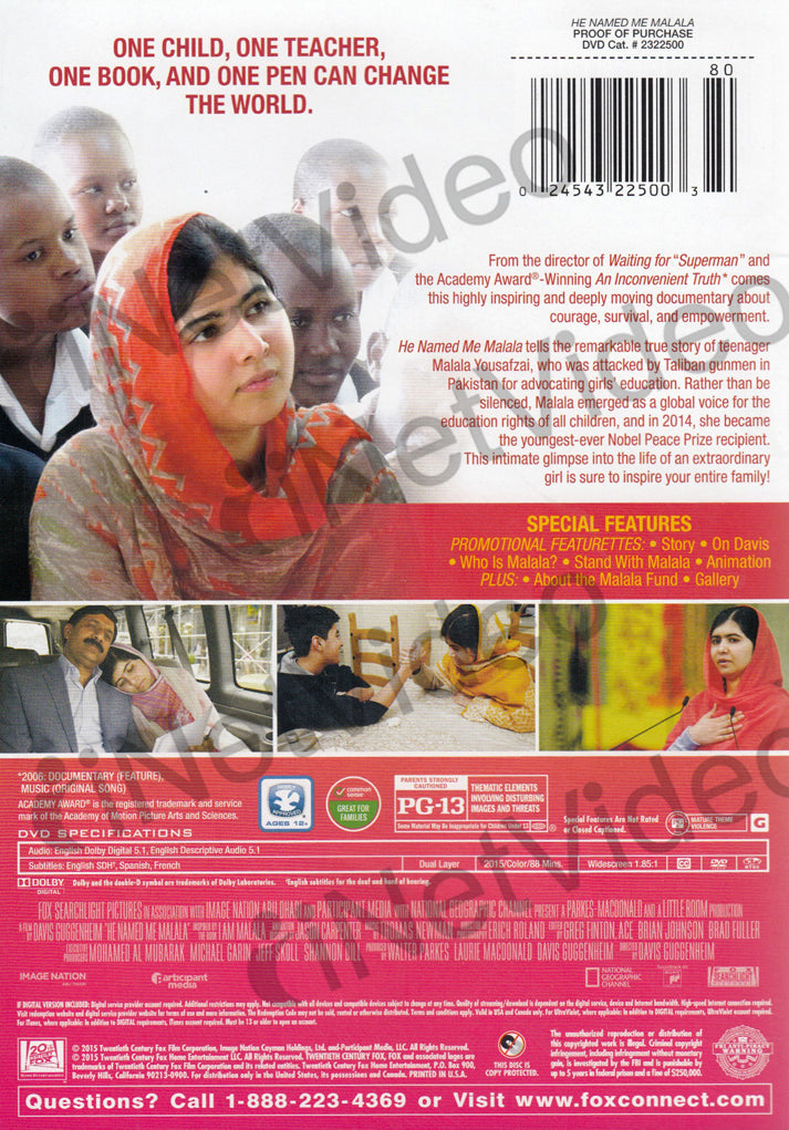 He Named Me Malala on DVD Movie