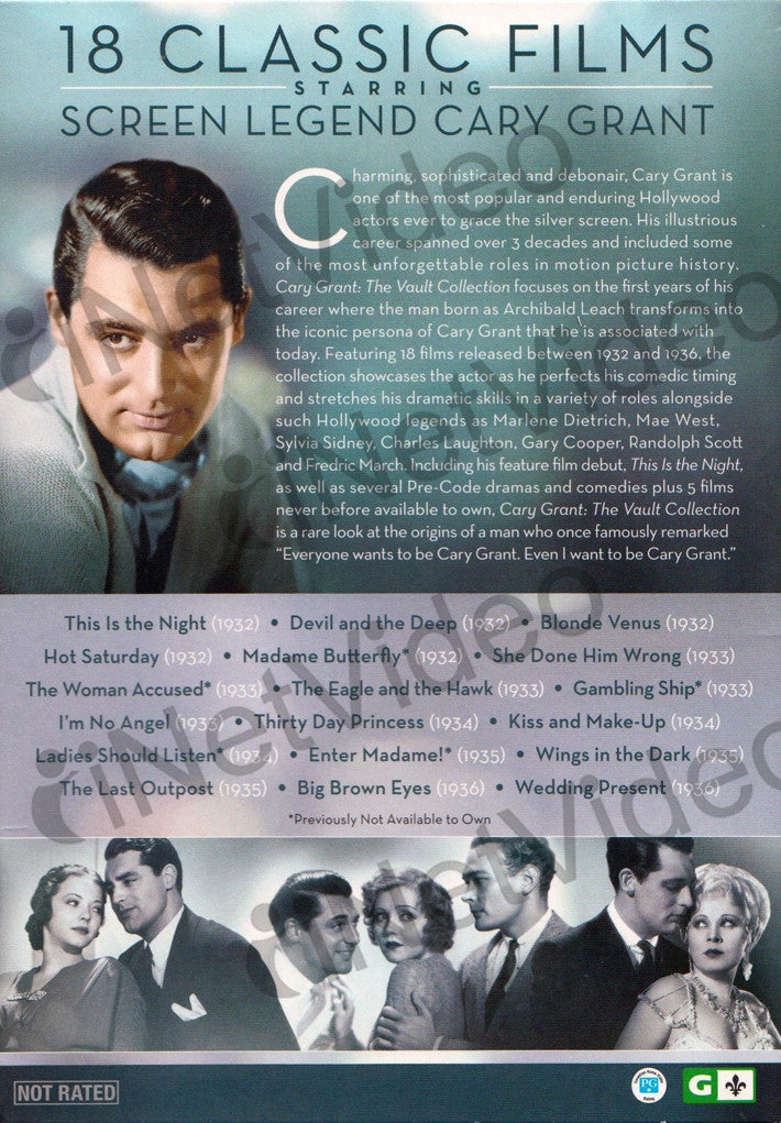 Cary Grant - The Vault Collection (Boxset) on DVD Movie