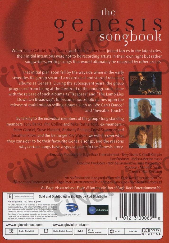Genesis - The Genesis Songbook on DVD Movie