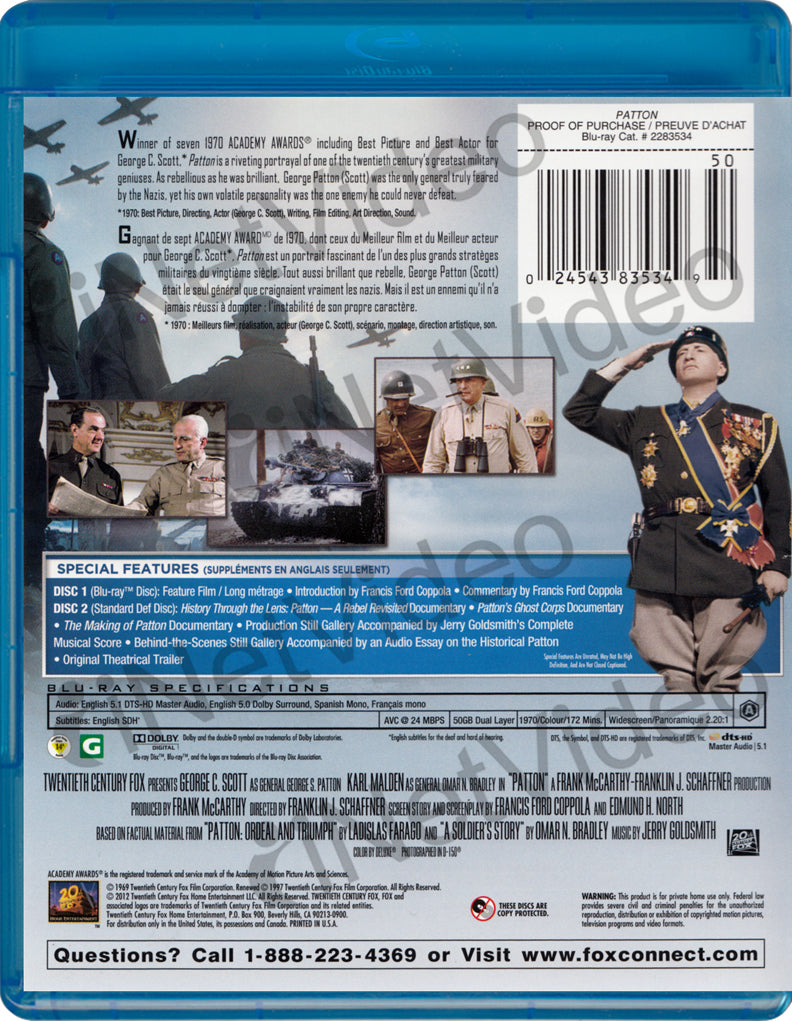 Patton (Background USA Flag) (Blu-ray) (Bilingual) on BLU-RAY Movie