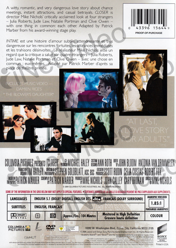Closer (Superbit Edition) (Bilingual) on DVD Movie
