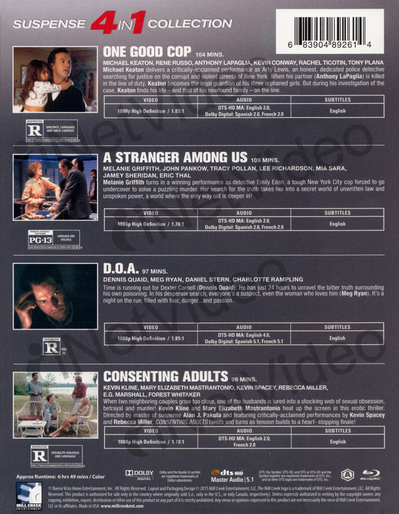 ONE GOOD COP / STRANGER AMONG US / D.O.A. / CONSENTING ADULTS (Boxset ...
