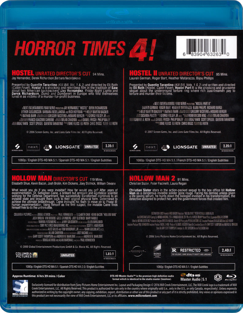 Horror 4 Film Pack (Blu-ray) on BLU-RAY Movie