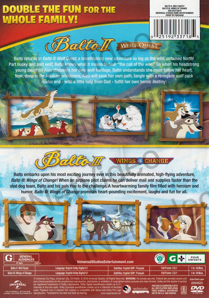 Balto 2 - Wolf Quest / Balto 3 - Wings of Change (Double Feature) on ...