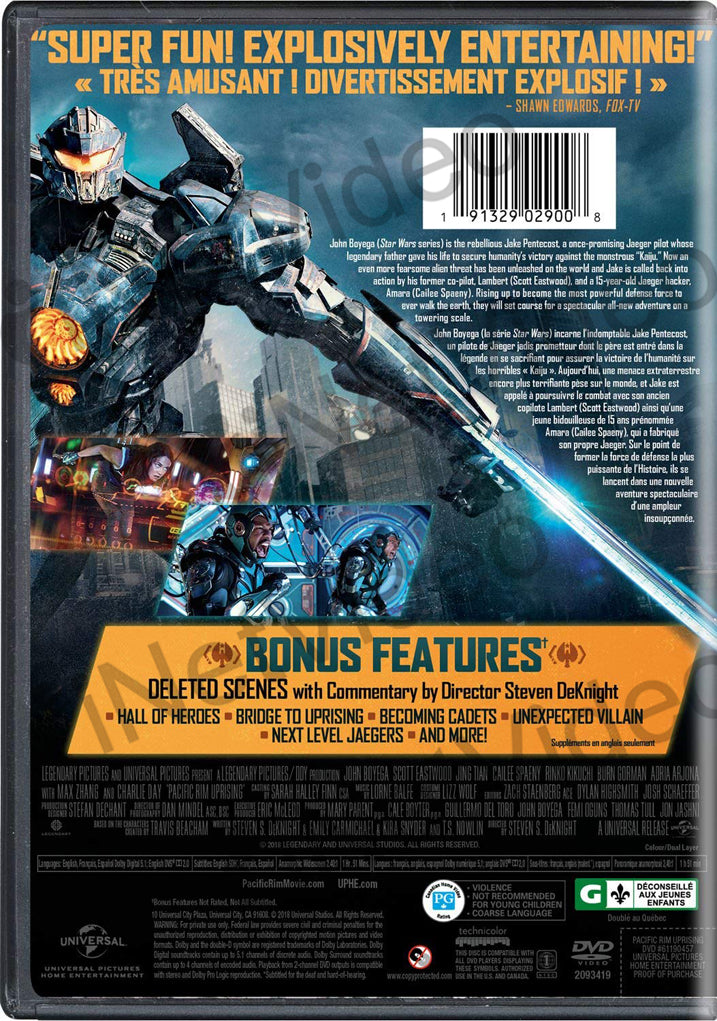 Pacific Rim Uprising (Bilingual) on DVD Movie