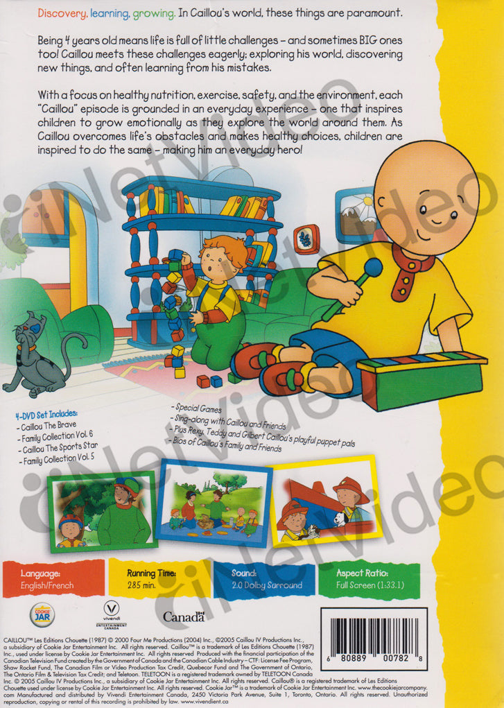 Caillou Collection Volume 2 (Include a lunch bag) (Boxset) on DVD Movie