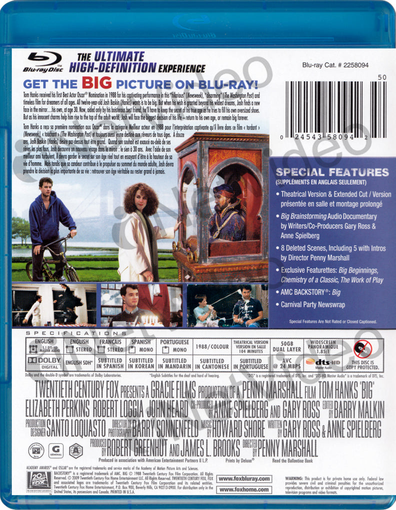 Big (Blu-ray) (Bilingual) on BLU-RAY Movie