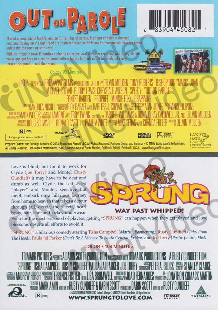 Out on Parole / Sprung (Double Feature) on DVD Movie