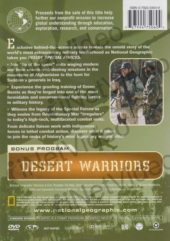 Inside Special Forces (National Geographic) on DVD Movie