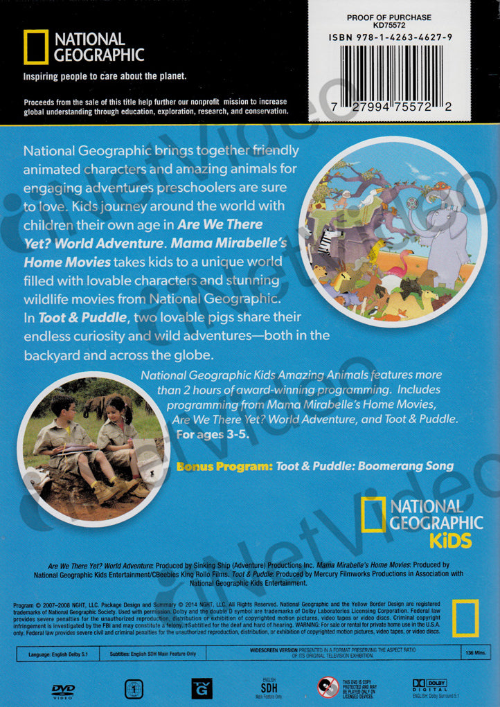 Amazing Animals (National Geographic Kids) on DVD Movie