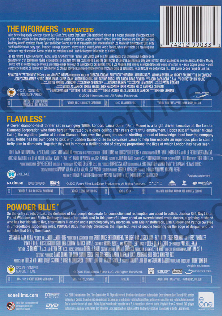 The Informers / Flawless / Powder Blue (Triple Feature) (Bilingual) on ...