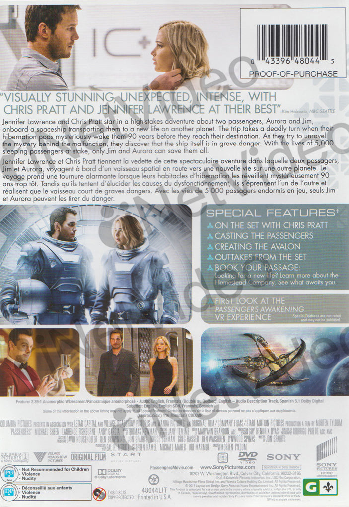 Passengers (2016) (Bilingual) on DVD Movie