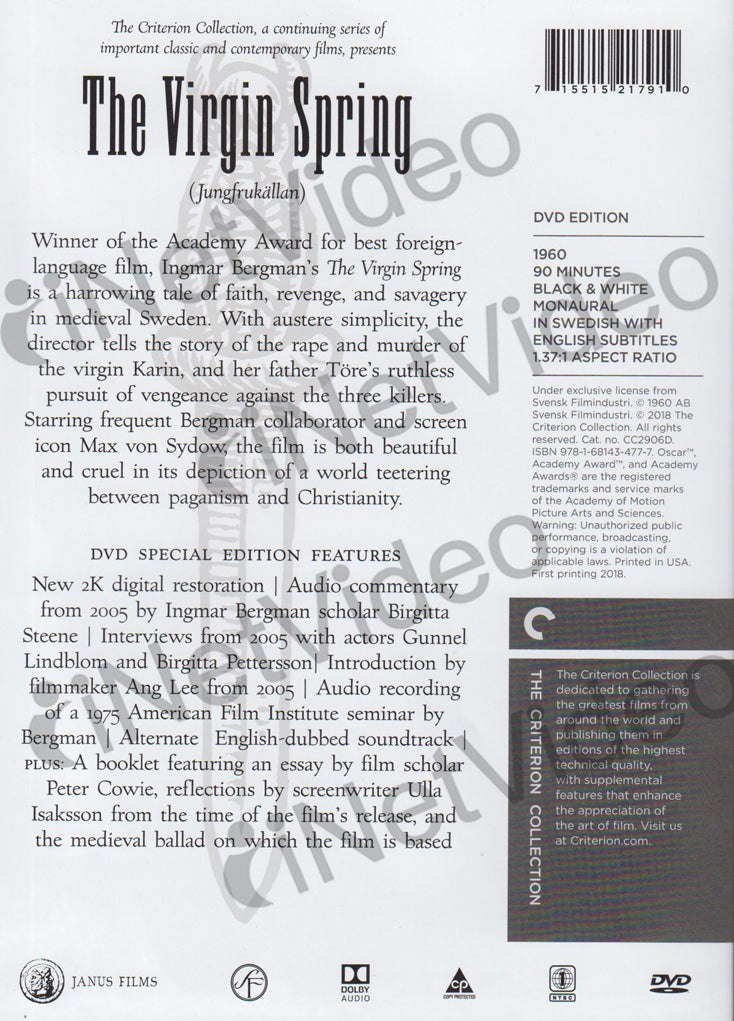 The Virgin Spring (The Criterion Collection) on DVD Movie
