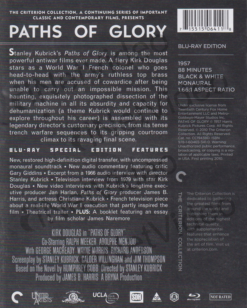 Paths of Glory (The Criterion Collection) (Blu-ray) on BLU-RAY Movie