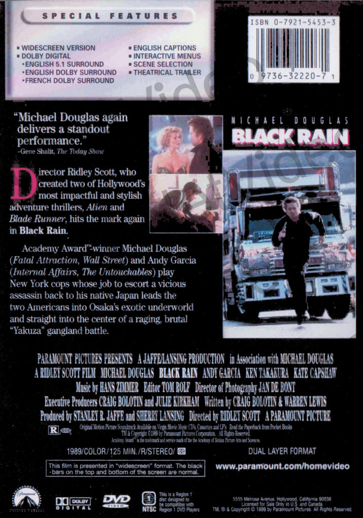 Black Rain Dvd