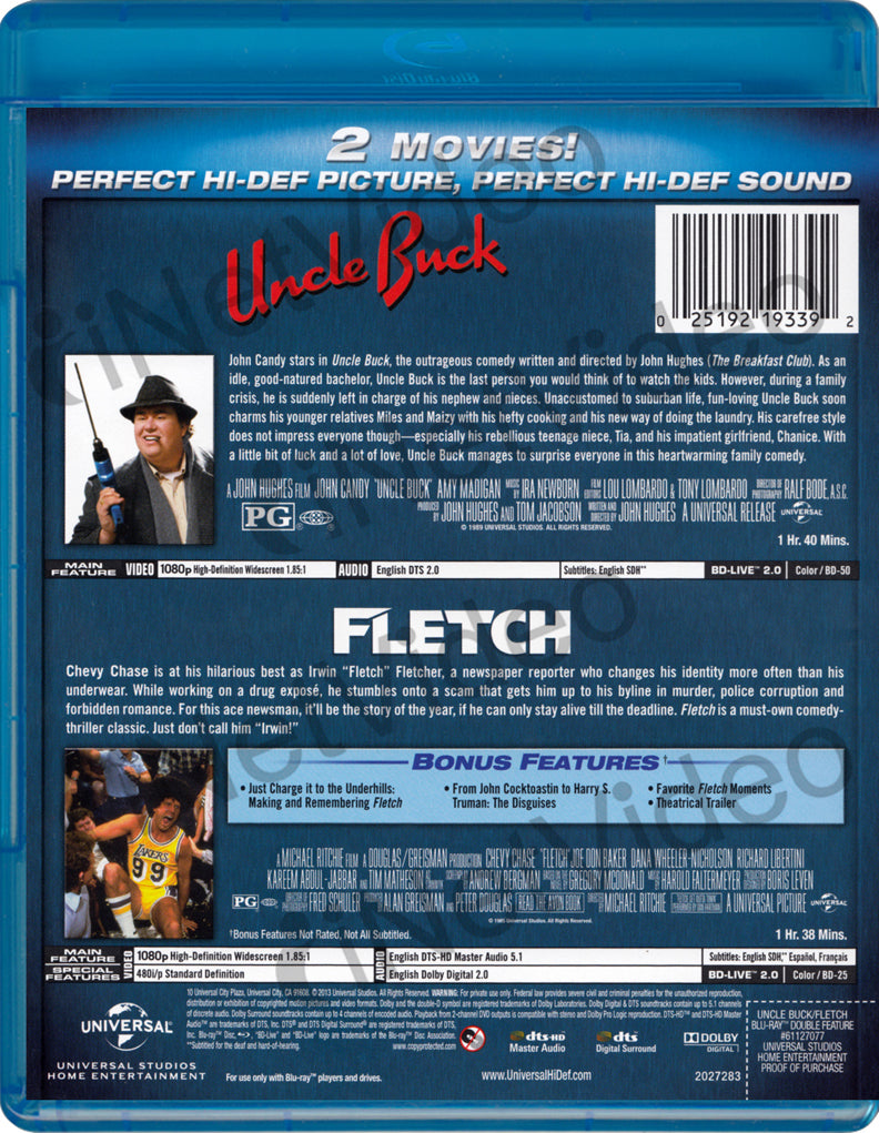 Uncle Buck / Fletch (Double Feature) (Blu-ray) on BLU-RAY Movie