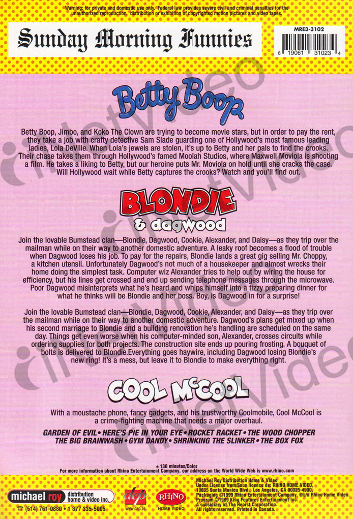 Sunday Morning Funnies : Betty Boop / Blondie & Dagwood / Cool McCool ...