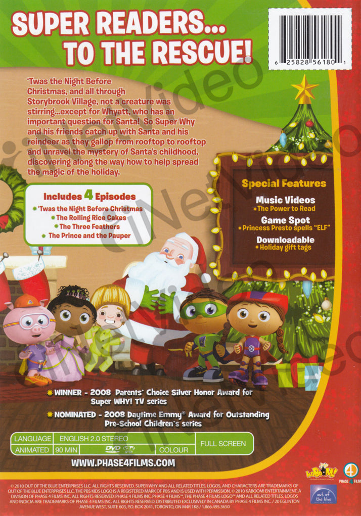 Super Why - Twas The Night Before Christmas on DVD Movie