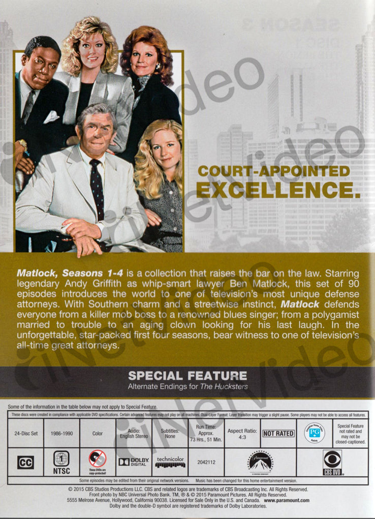 Matlock (Seasons 1-4) (Bigbox) (Boxset) on DVD Movie