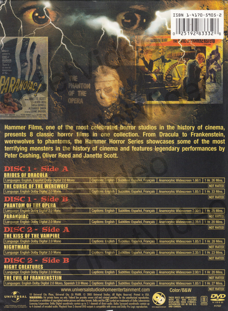 The Hammer Horror Series (The Franchise Collection) on DVD Movie