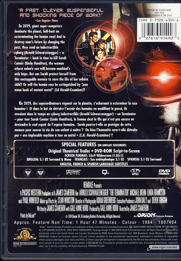 The Terminator (With Lenticular Cover)(Bilingual) on DVD Movie