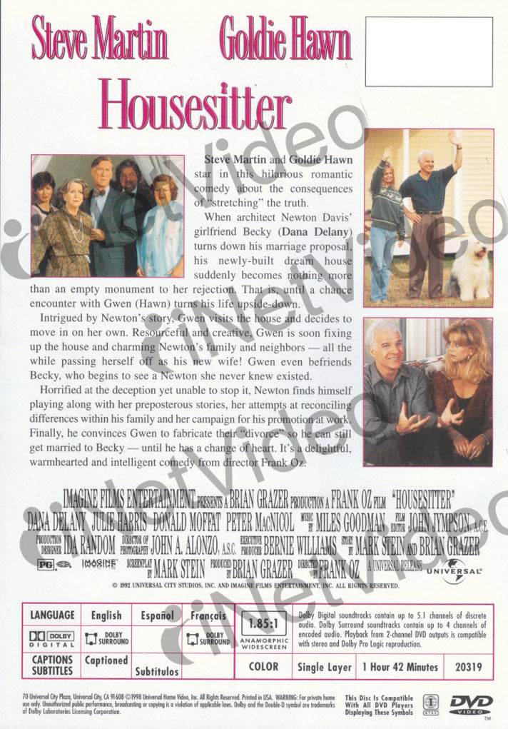 Housesitter on DVD Movie