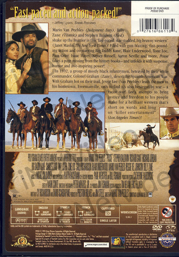Posse (MGM) on DVD Movie