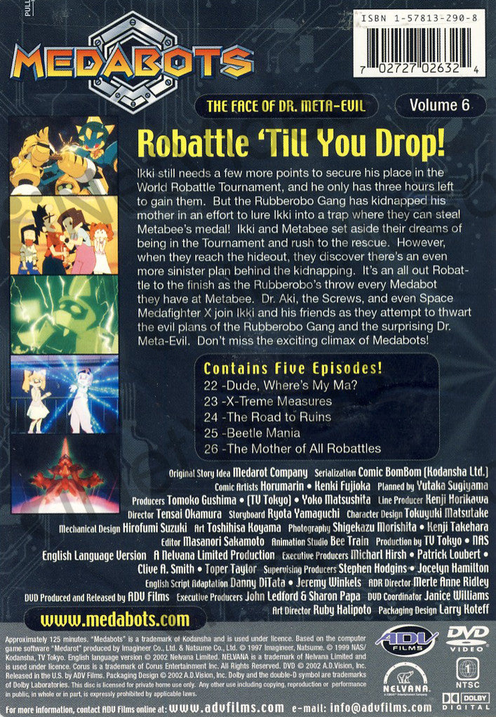Medabots - Volume 6: The Face of Dr. Meta-Evil (Japanimation) on DVD Movie