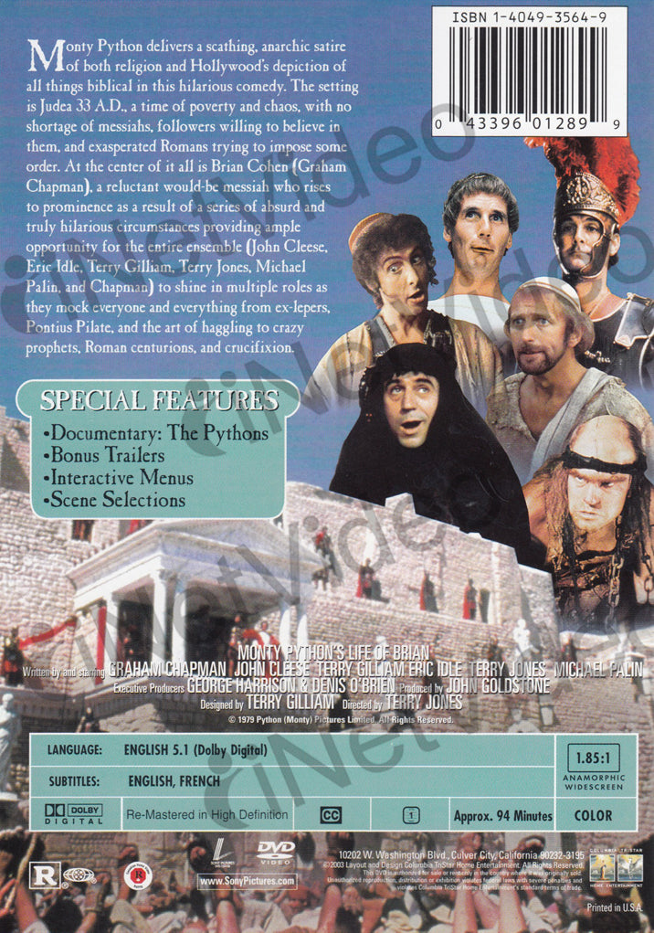 Monty Python s - Life of Brian on DVD Movie