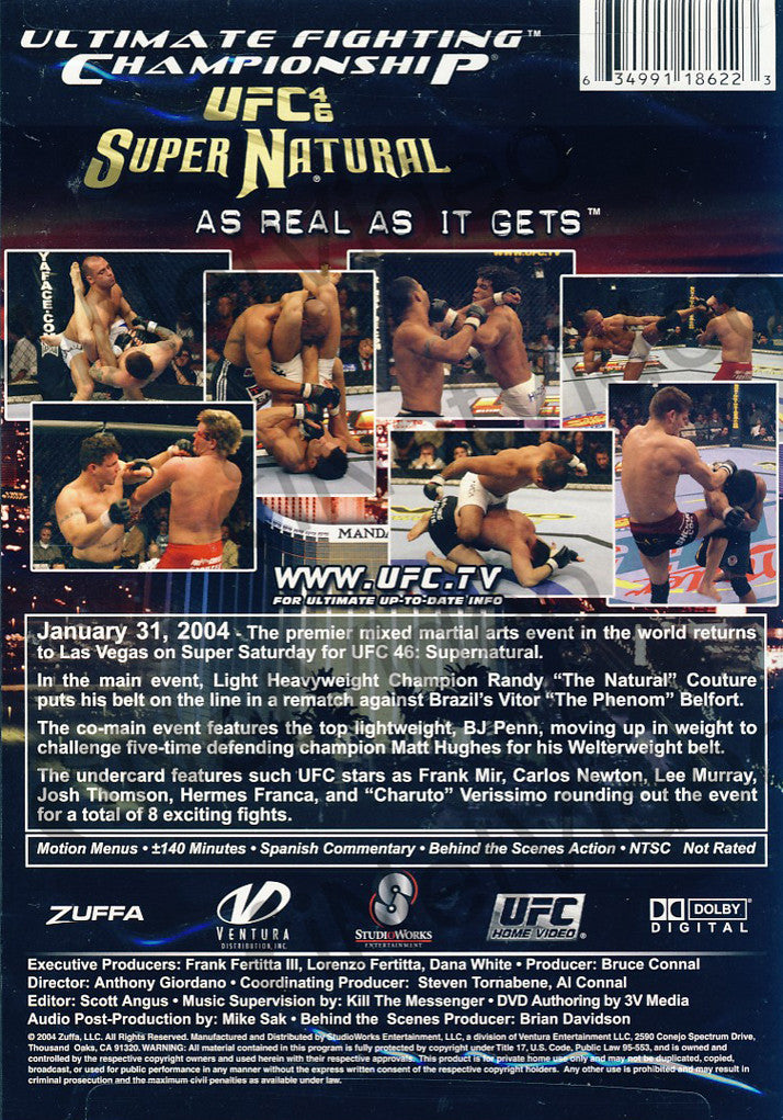 Ultimate Fighting Championship UFC 46 - Supernatural on DVD Movie