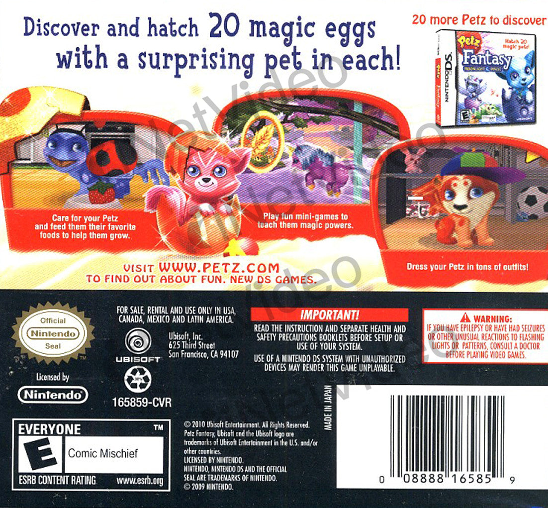 Petz Fantasy - Sunshine Magic (DS) on DS Game